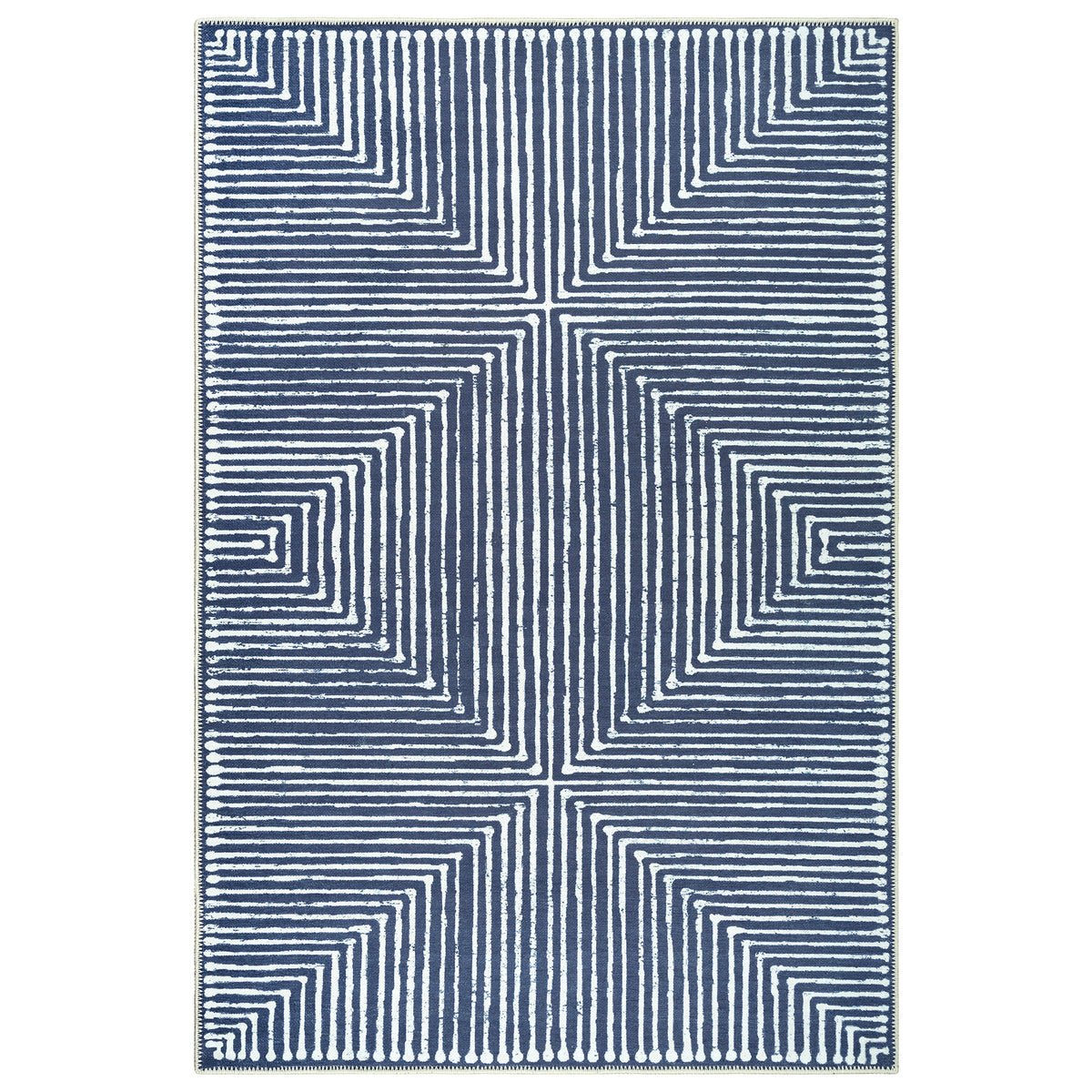 Striped Dark Blue Rug – Bloom Rugs