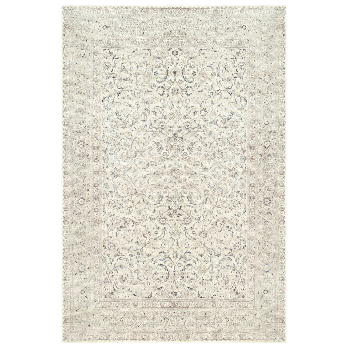 Traditional Bordered Cream Rug – Bloom Rugs