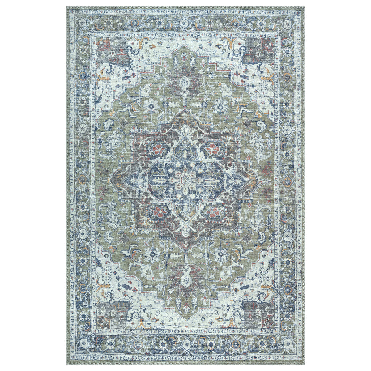 Traditional Medallion Green Rug – Bloom Rugs